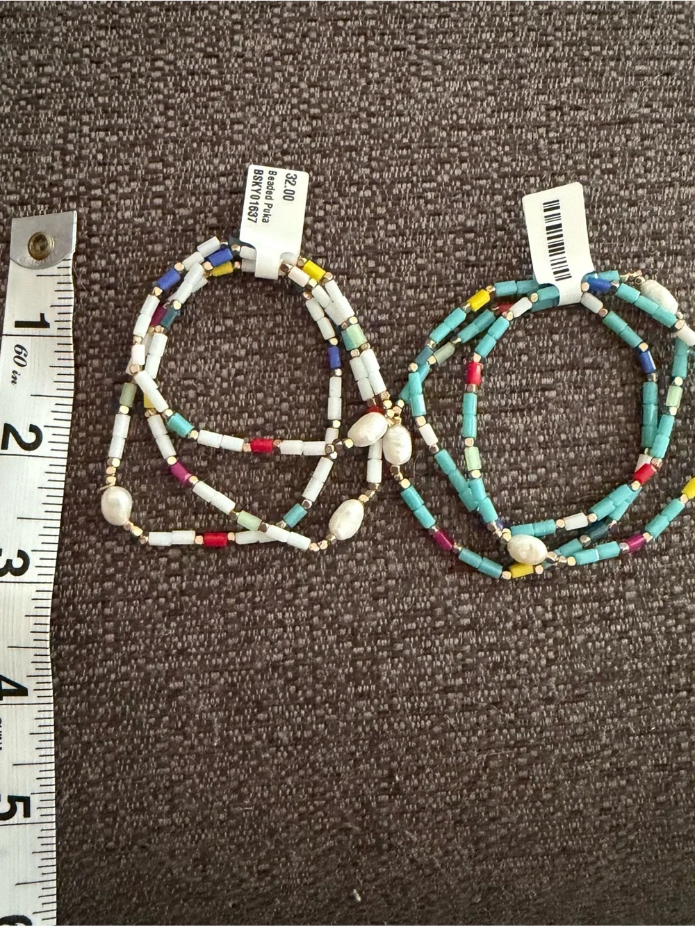 Jewelry | Beaded Multistrand Turquoise And White Stretch Bracelet Set ...